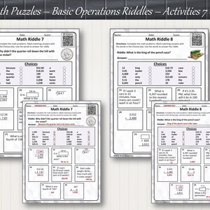 Basic Operations Math Riddles: A Fun Way to Practice Math Skills for ...