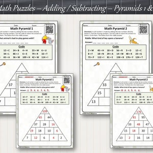 Adding and Subtracting Math Pyramid Puzzles: A Fun Way to Practice Math ...