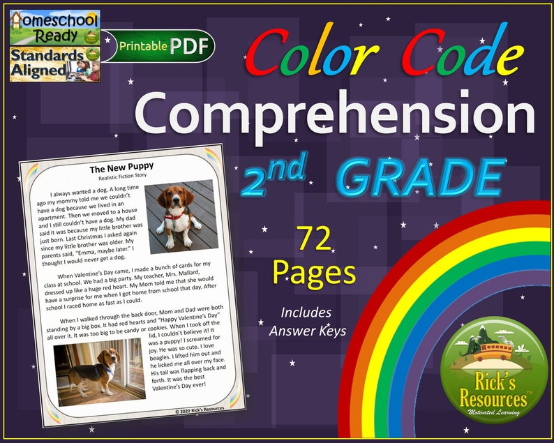 Reading Comprehension Coloring Text Evidence - 2nd Grade - Etsy