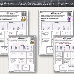 Basic Operations Math Riddles: A Fun Way to Practice Math Skills for ...