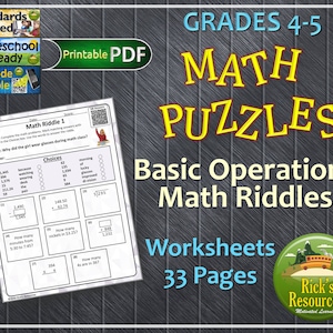 Basic Operations Math Riddles: A Fun Way to Practice Math Skills for ...