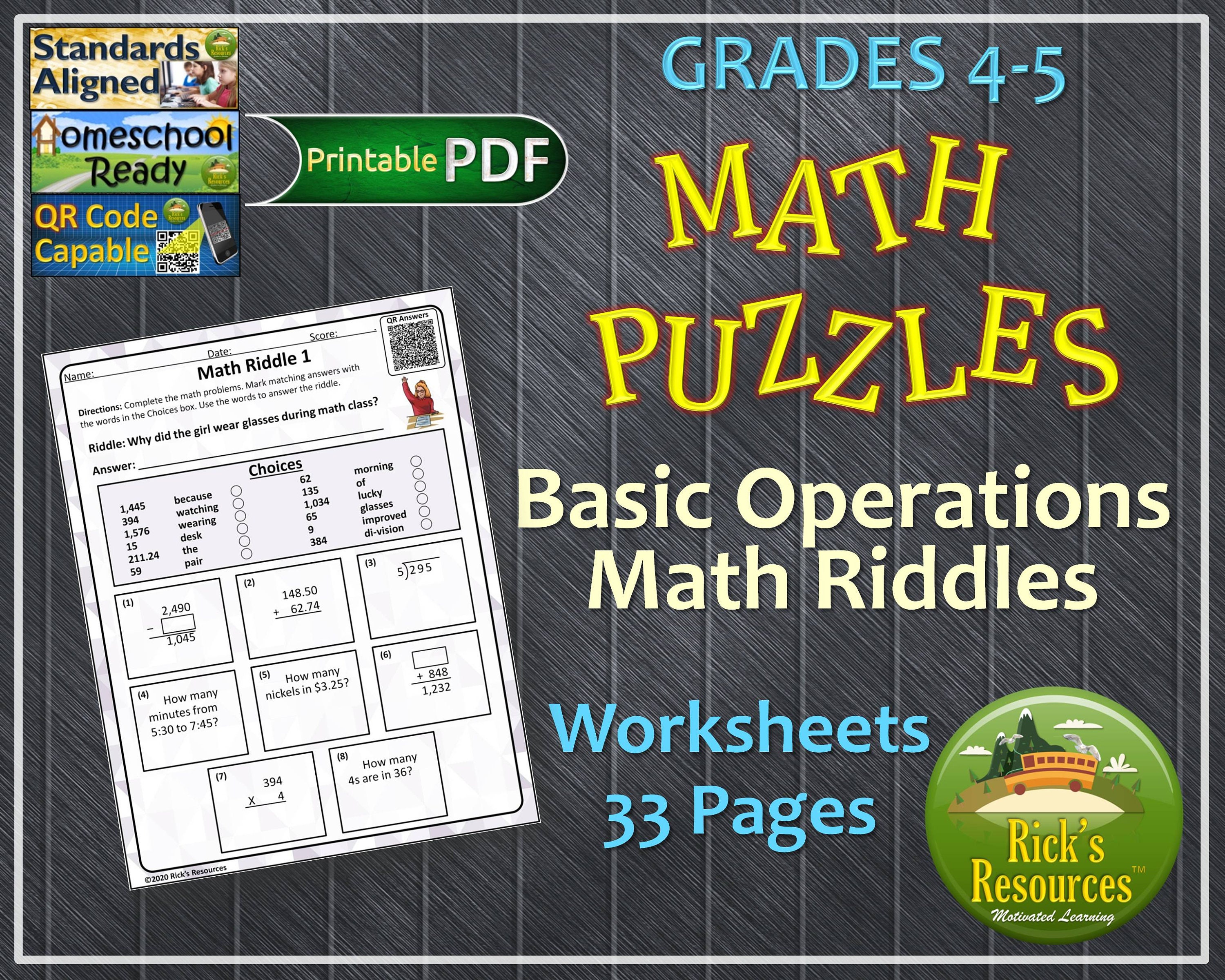 Basic Operations Math Riddles: A Fun Way to Practice Math Skills for ...