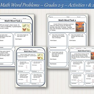 Multi-step Word Problems Math Worksheets Grade 2 - Grade 3 - Etsy