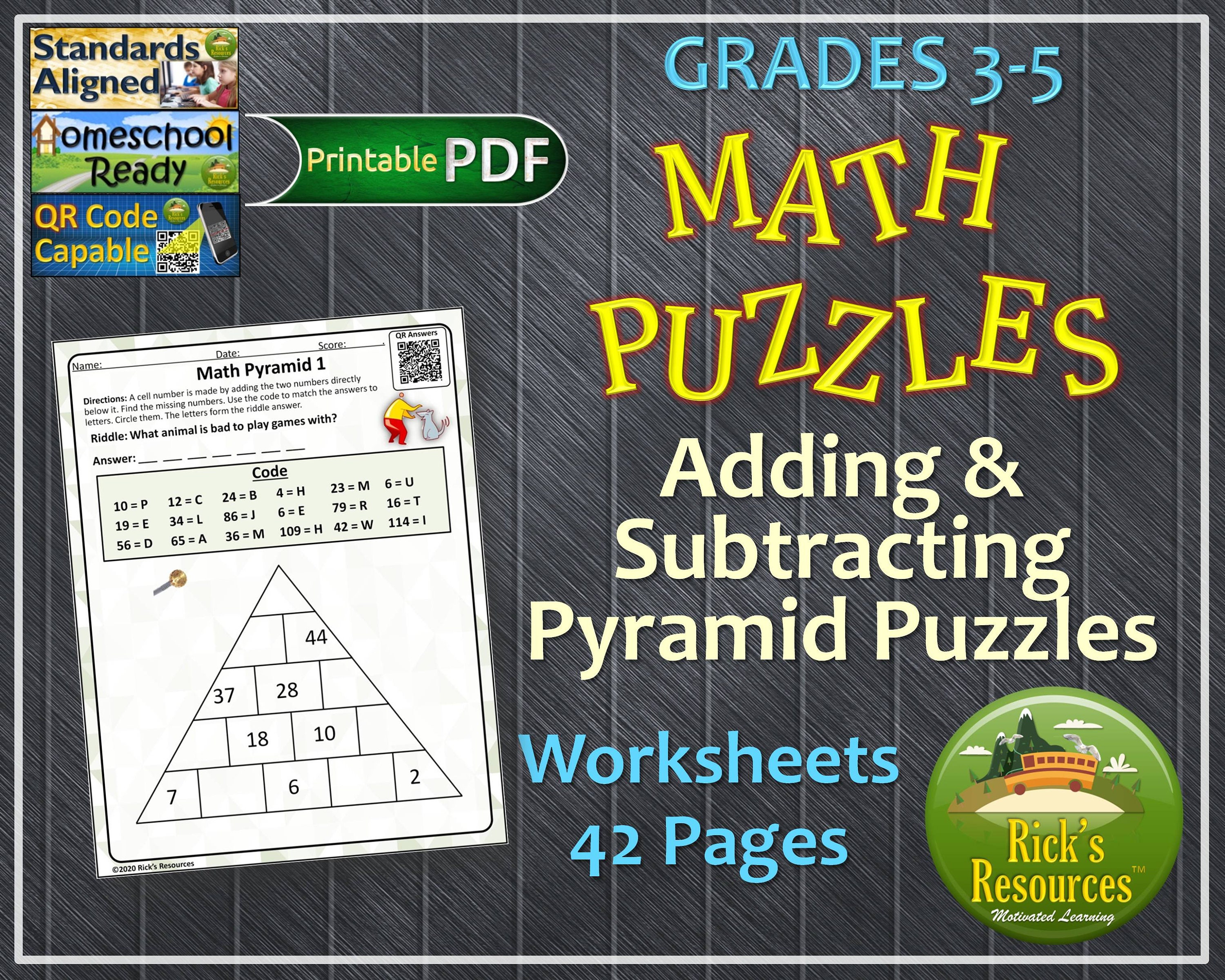 Adding and Subtracting Math Pyramid Puzzles: A Fun Way to Practice Math ...