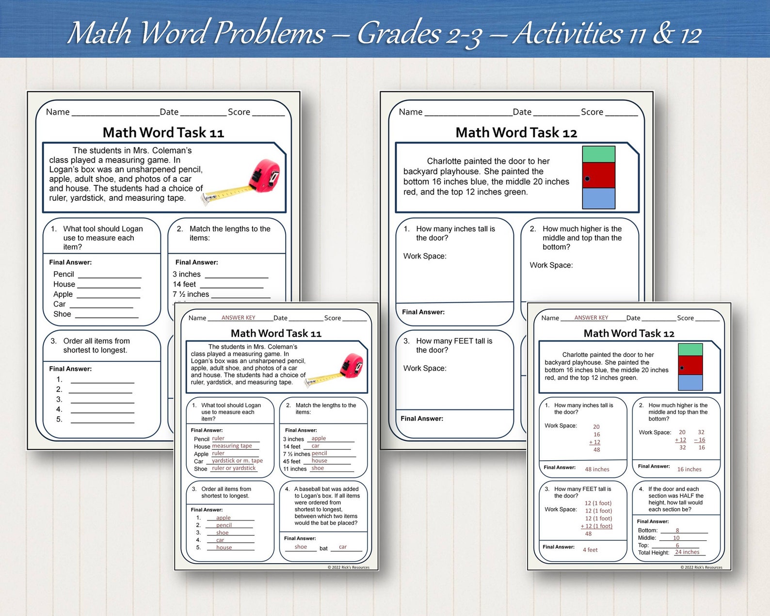 Multi-step Word Problems Math Worksheets Grade 2 - Grade 3 - Etsy