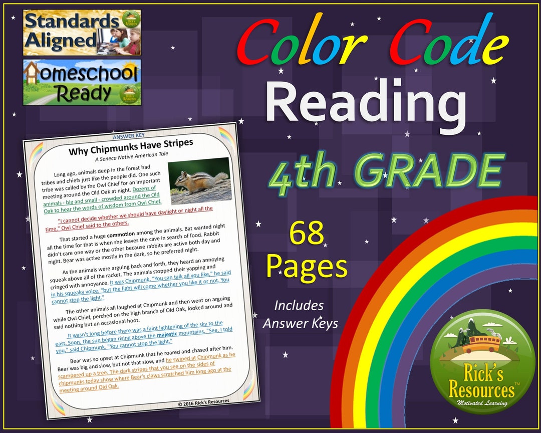 Reading Comprehension Coloring Text Evidence 4th Grade - Etsy