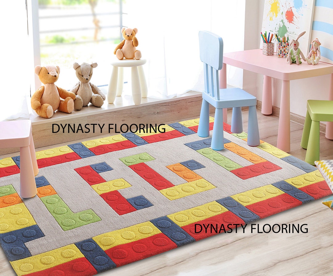 Lego Rug for Kids Hand-tufted 100% Wool Handmade Area Rugs - Etsy