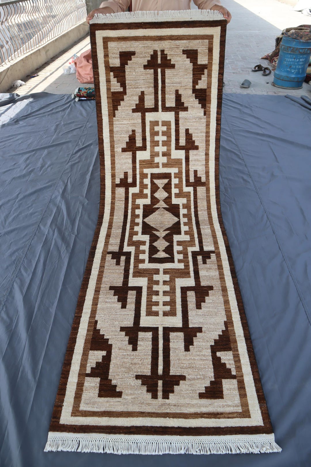 Afghan Navajo Runner Rug 3x8 Hallway Runner Rug, Handmade Wool Rug ...