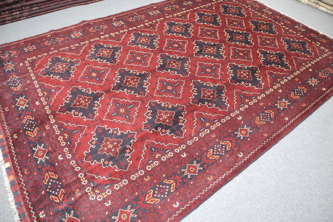 10x7 Afghan Fine Quality Vintage Rugs- Authentic Bokhara Oriental Rug ...