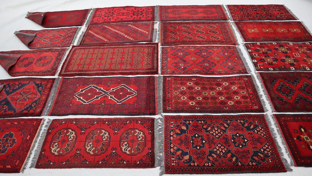 2x3 Ft Afghan Handmade Floor Mat Rug- Set of Bukhara Door Mate Rugs ...