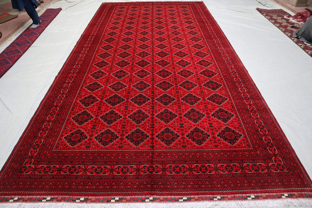 10x20 Ft Large Afghan Rug- Brand New Handmade Oversize Carpets- Turkmen ...