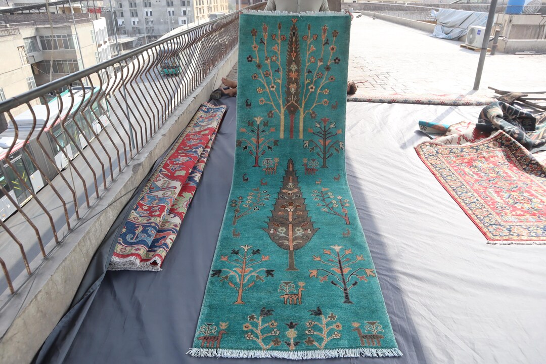 Brand New Tree of Life Runner 3x10 Hand Knotted Hallway Runner Rug ...