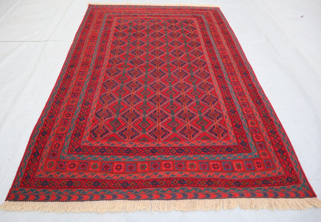7x5 Tribal Vintage Mishwani Wool Rug > Afghan Handmade Soft Wool ...
