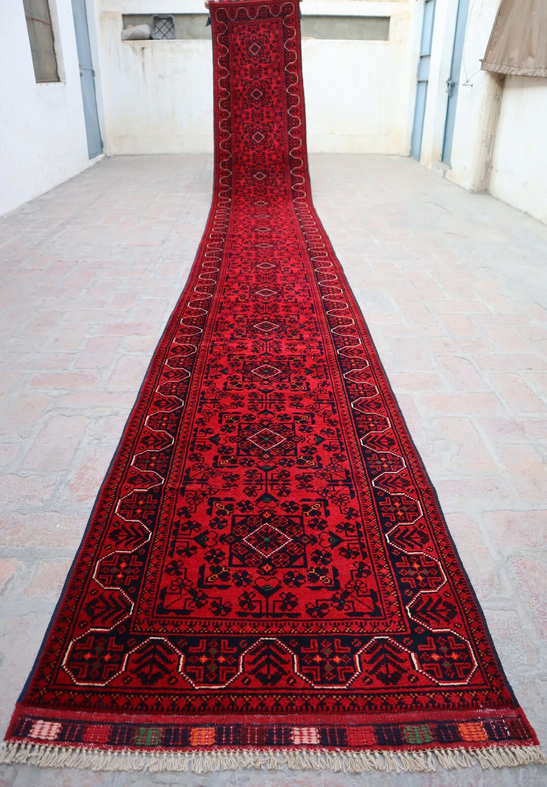 3x29 Feet Bokhara Khamyab Runner- Turkmen Hand Knotted Oriental Rug ...