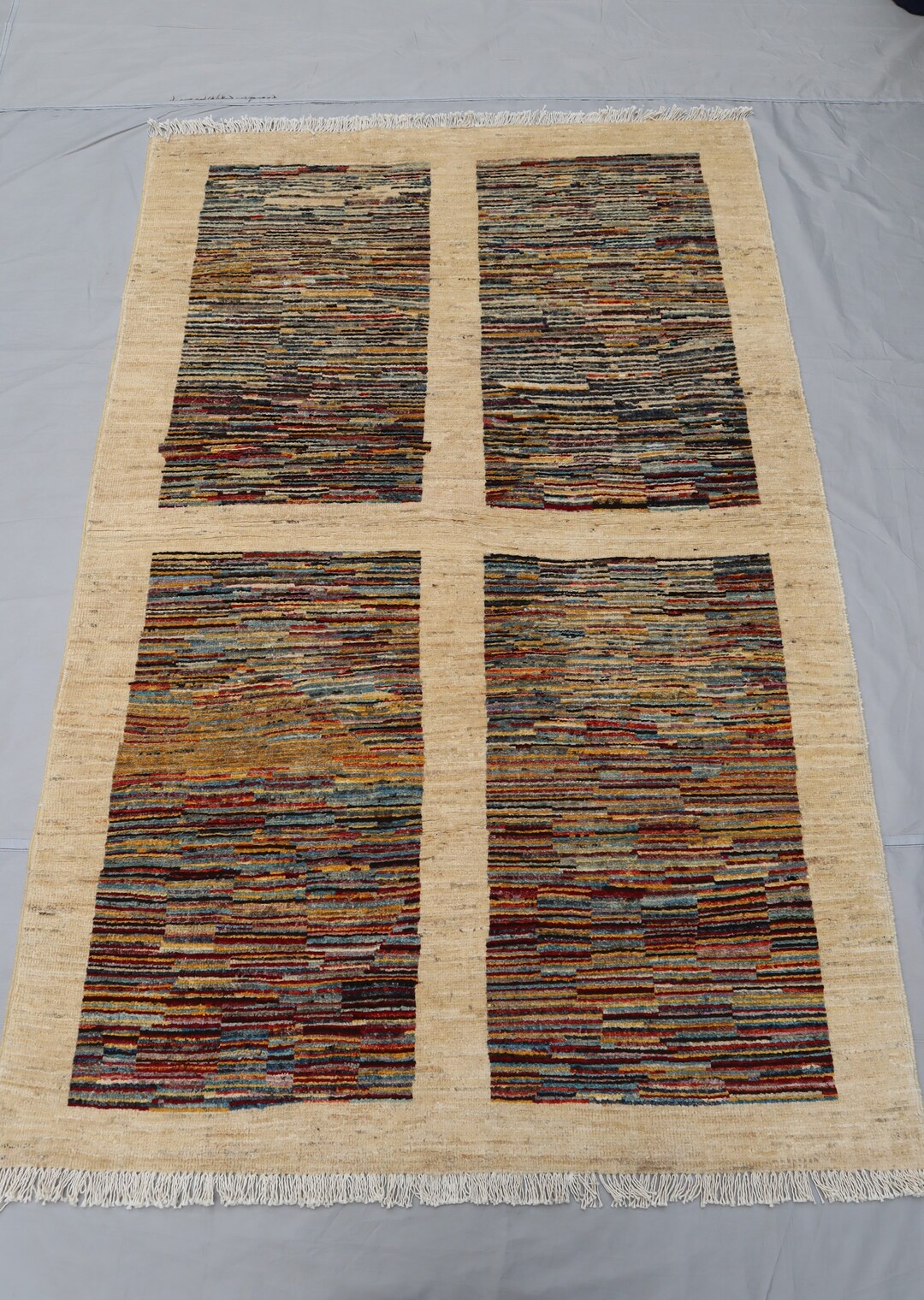 Moroccan Area Rug- 6x4 Ft High Pile Soft Wool Boho Berber Rug- Afghan ...