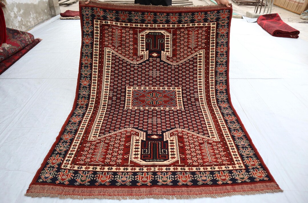 5x6 Fine Antique Bedjar Design Area Rug- Afghan Handmade Rug, Living ...