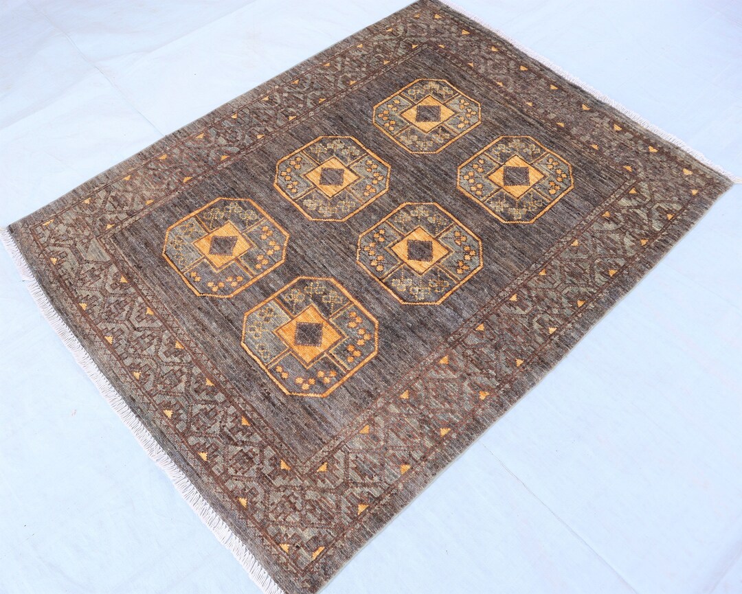 3'9x5'4 Ft, Modern Filpai Rug, Afghan Hand Knotted Soft Wool Rug ...