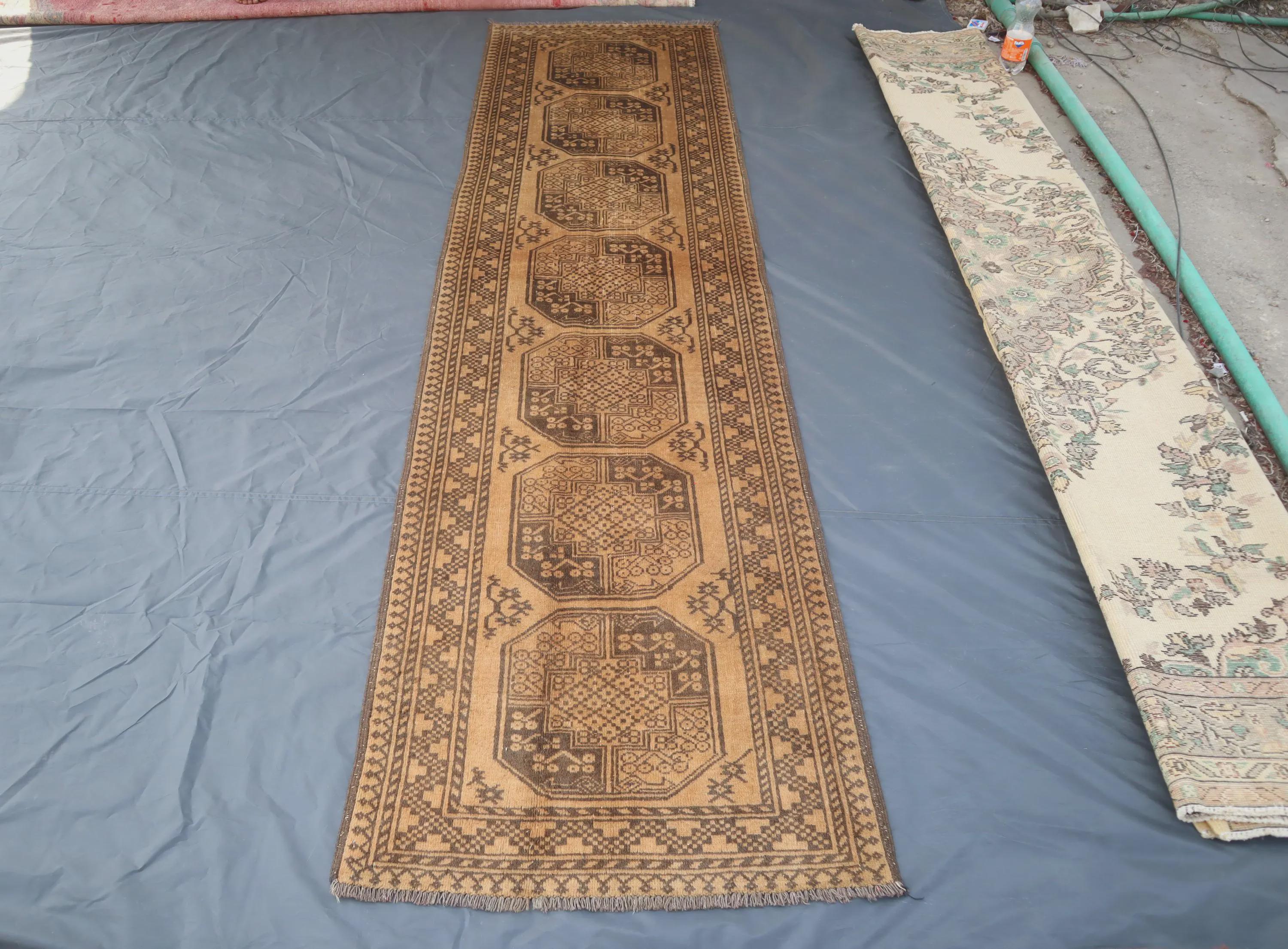 3x10 Ft Handmade Runner Rug, Authentic Hallway Rug, Handmade Vintage ...