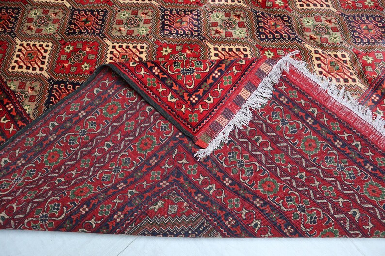 13x10 Extra Large Vintage Turkman Oriental Rug- Afghan Tribal Rug ...