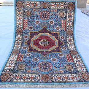 4x3 Gorgeous Turkish Mamluk Area Rug/ Afghan Handmade Plush Wool Rug ...