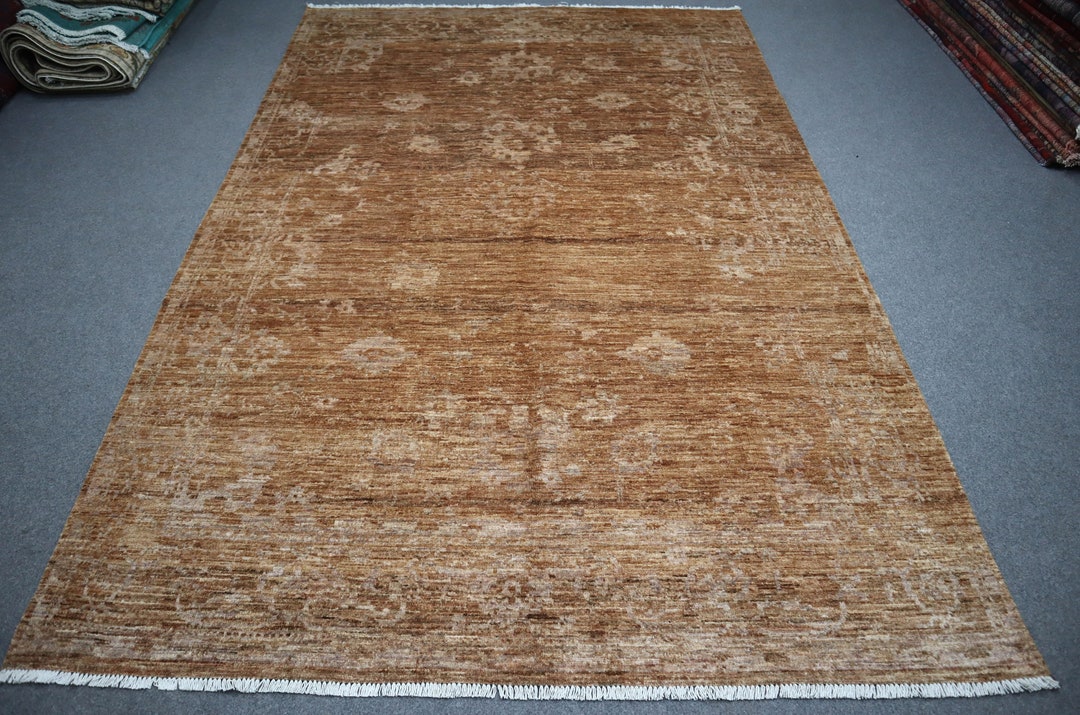 Afghan Area Rug 9x6, Modern Handmade Area Rug, High Quality Ziegler Rug ...