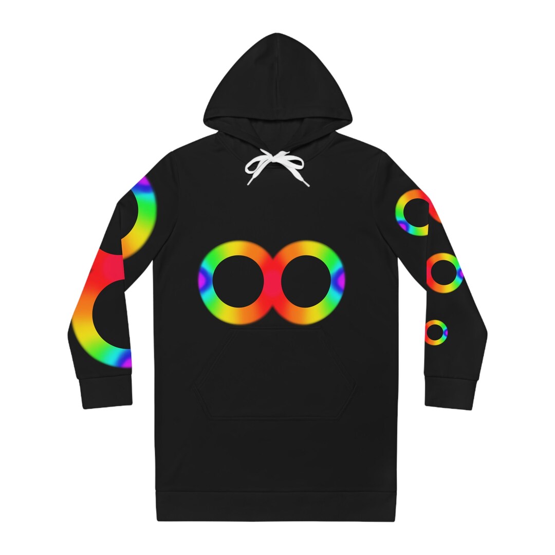 Black Hoodie Dress With Rainbow Infinity Sign - Etsy