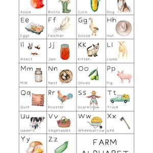 Farm Alphabet Poster - Etsy