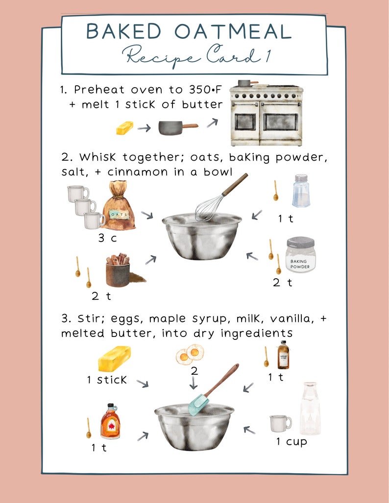 Montessori Breakfast Recipe Cards for Kids - Etsy