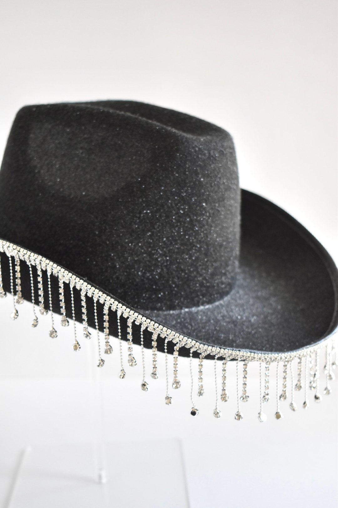 Custom Full Rhinestone Cowgirl Hat, Silver Rhinestone, Rhinestone ...
