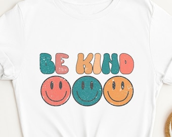 Be Kind Shirt, Smiley Face Shirt, Positive Shirt, Retro Be Kind Shirt ...
