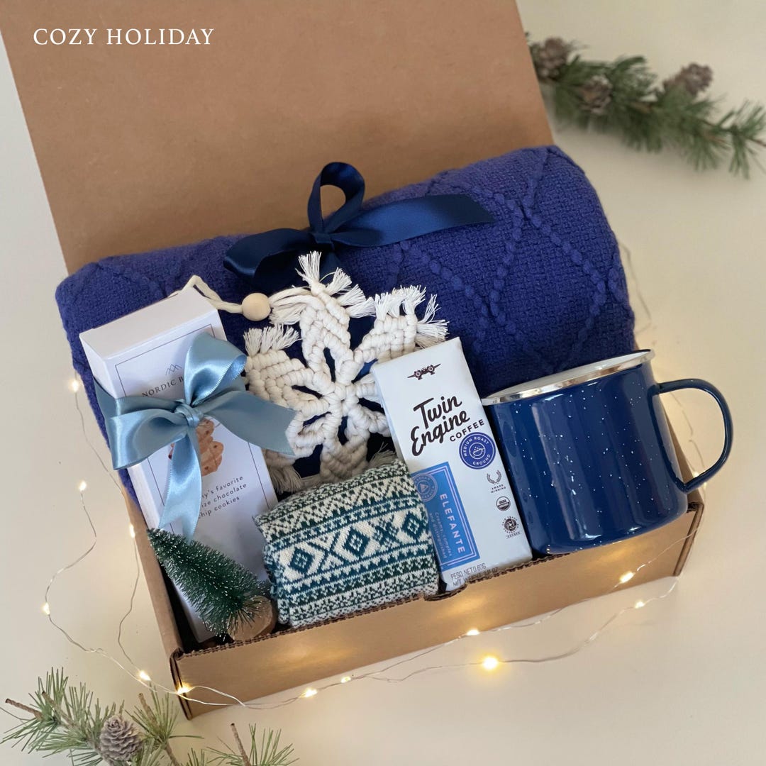 Gift Basket for Men, Winter Gift Box for Him, College Care Package for ...