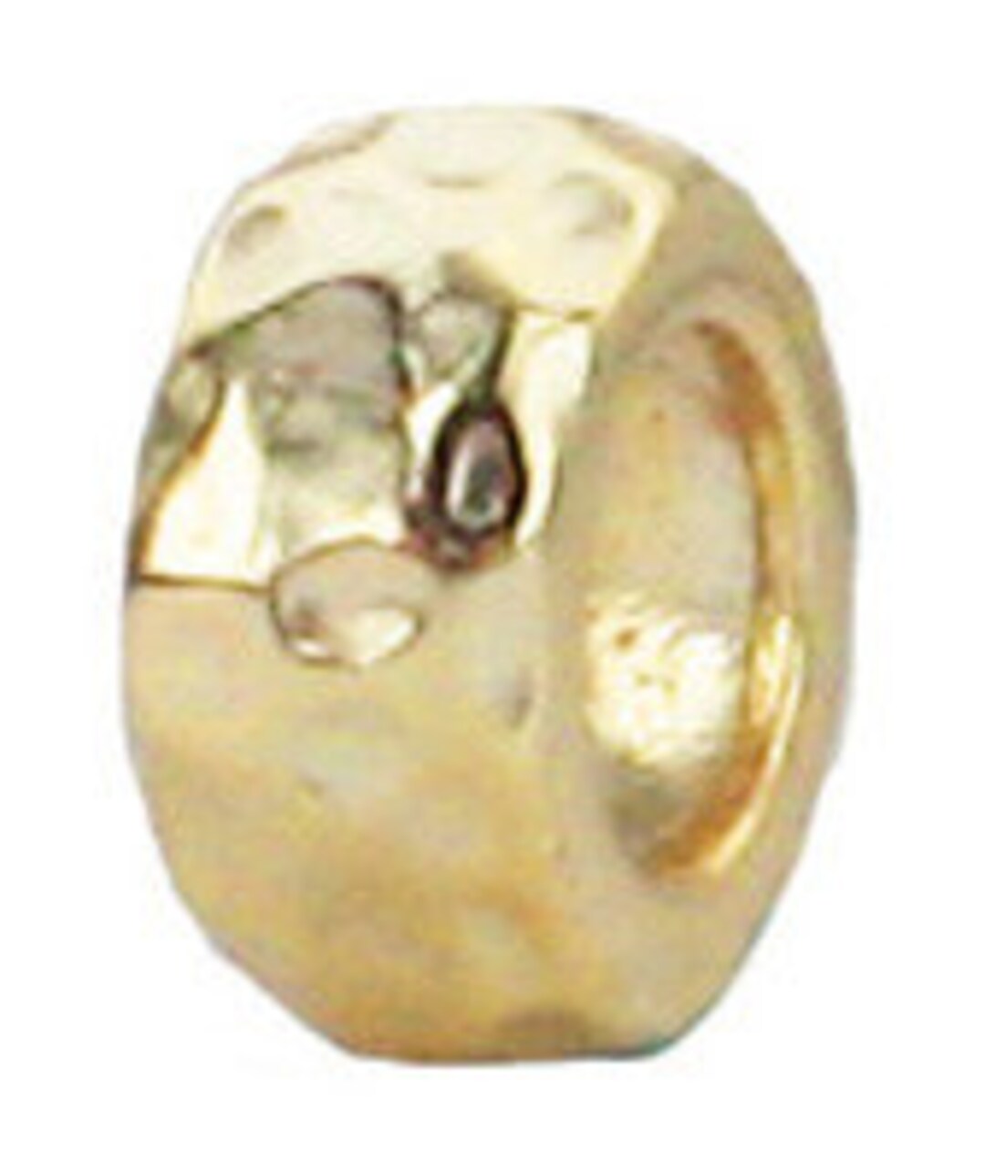 Gold Plated Hammered Design Thin Spacer Charm Bead, Real Sterling ...