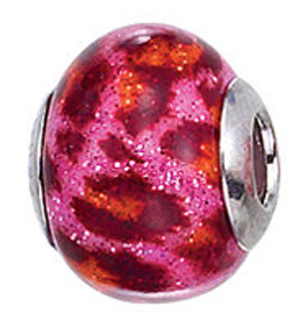 Murano Glass Pink Leopard Charm Bead, Real Sterling Silver, Pandora ...