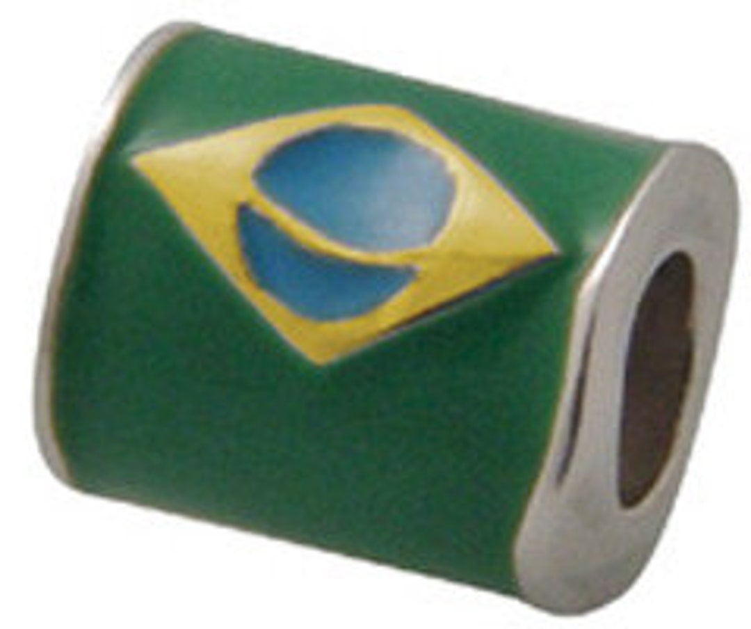 Brazil Enamel Flag Charm Bead, Real Sterling Silver, Pandora, Zable ...