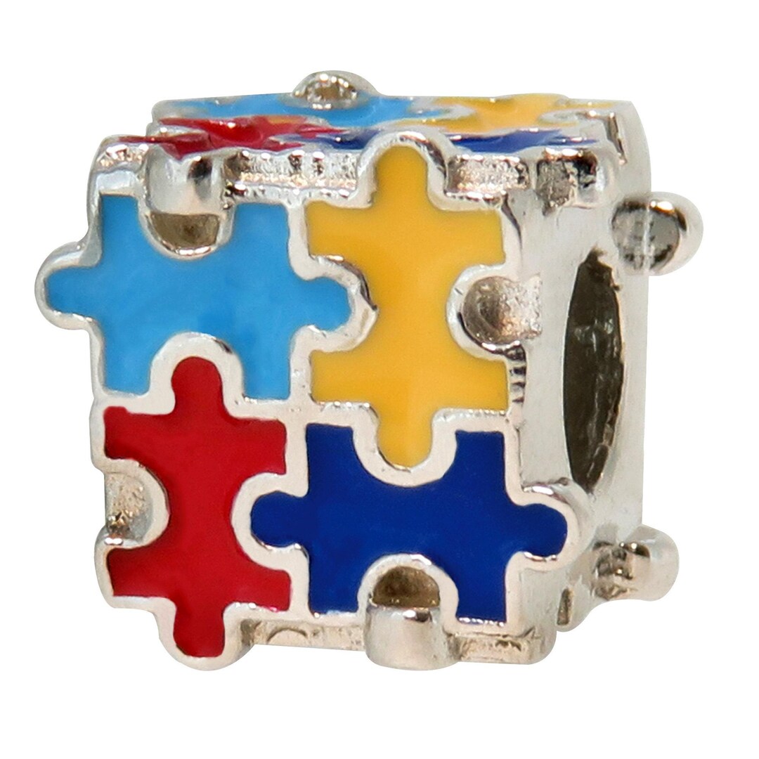 Autism Puzzle Charm Bead, Real Sterling Silver, Zable, Chamilia ...