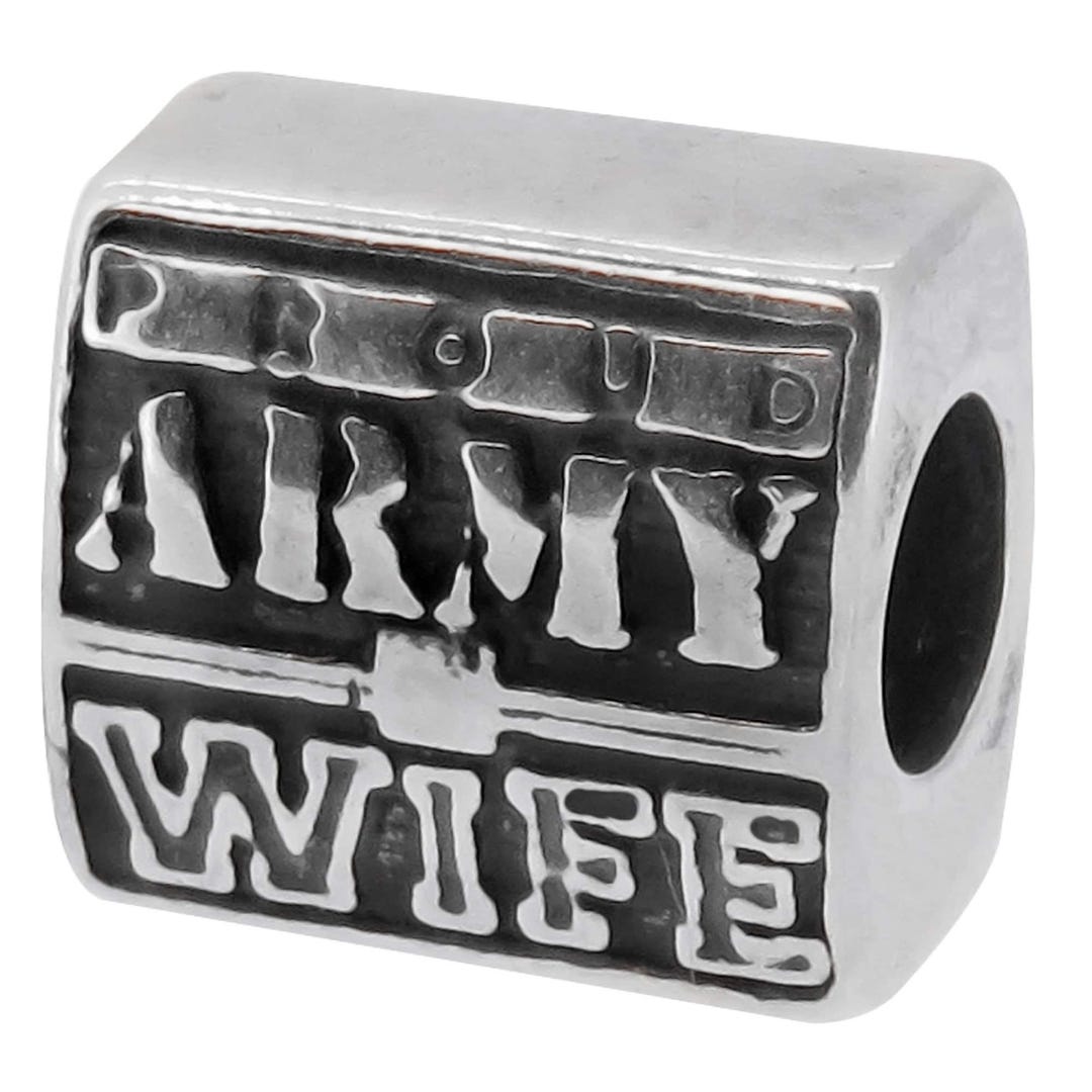 Army Wife Charm Bead, Real Sterling Silver, Zable, Chamilia, European ...