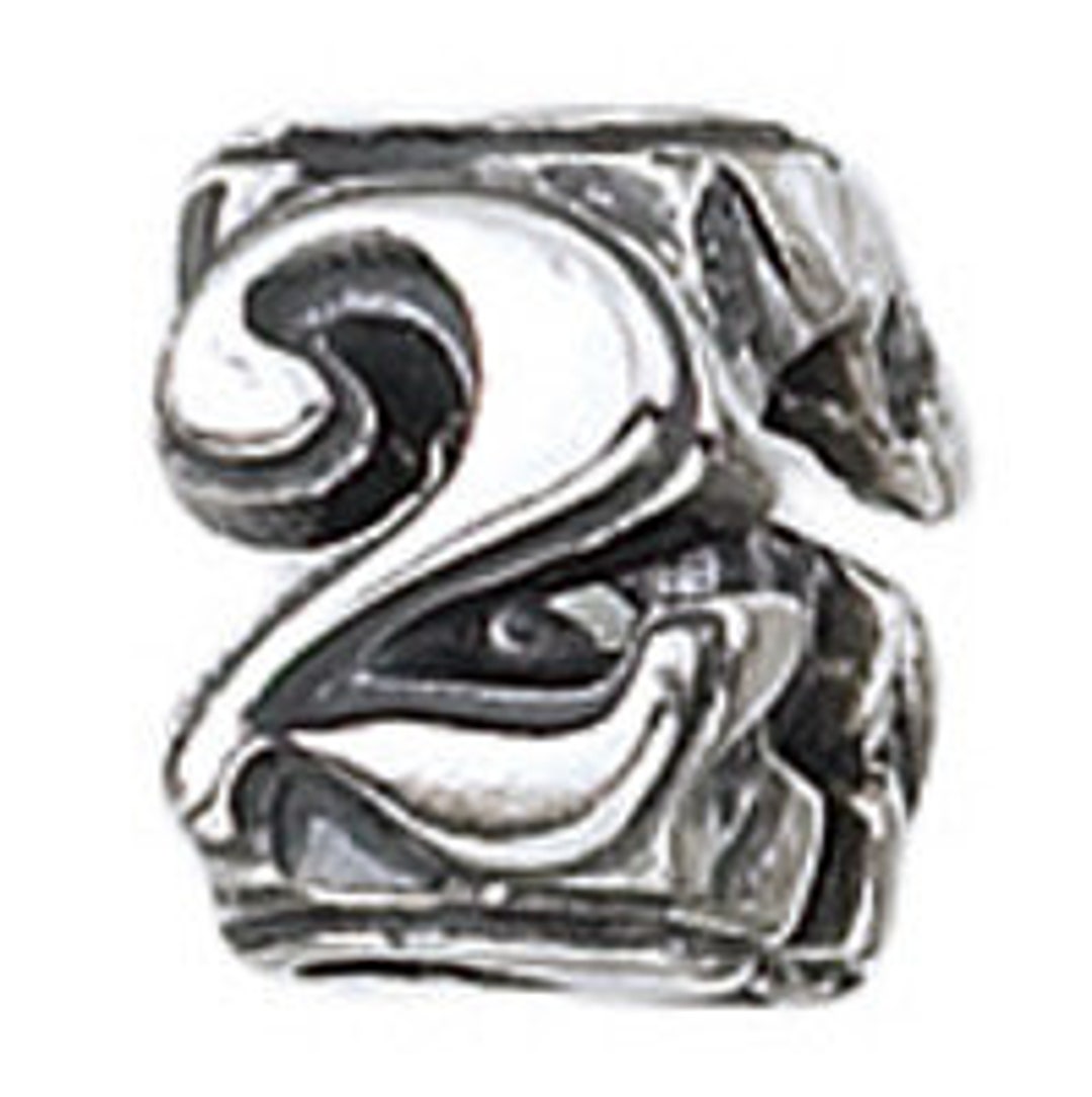 Number Number 2 Charm Bead, Real Sterling Silver, Fits Pandora ...