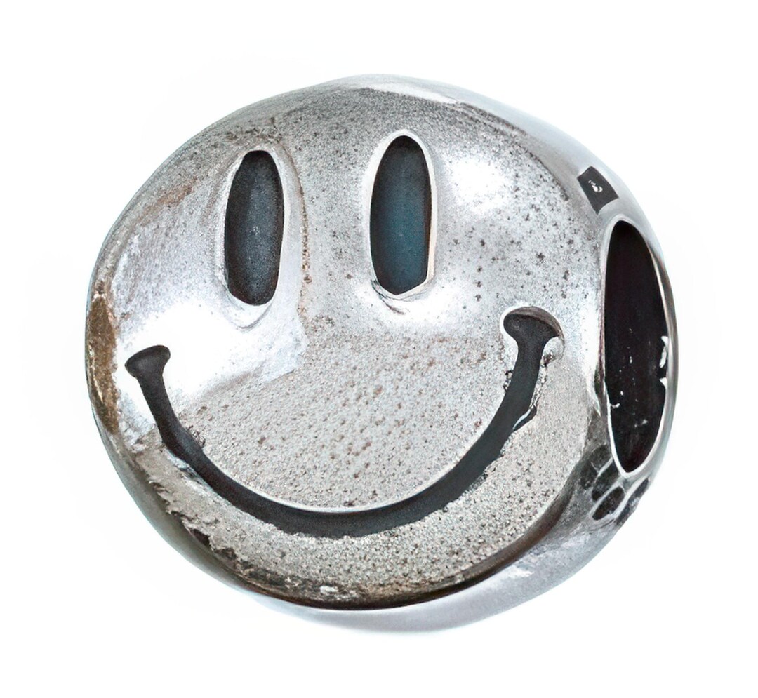 Smiley Face Charm Bead, Real Sterling Silver, Zable, Chamilia, European ...