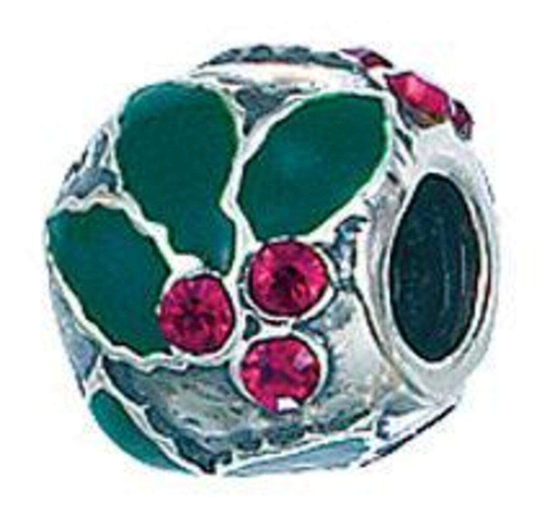 Holly Crystal Berries Charm Bead, Real Sterling Silver, Zable, Chamilia ...