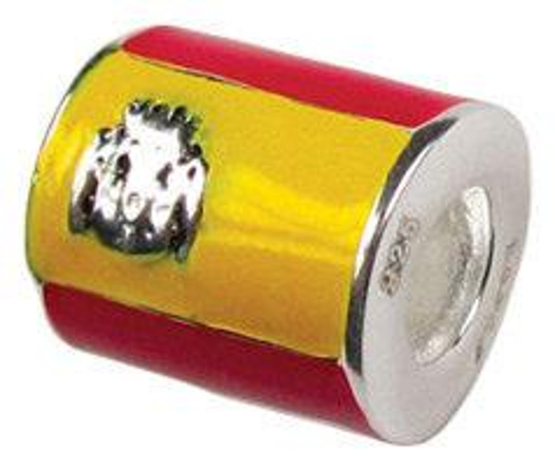 Spain Enamel Flag Charm Bead, Real Sterling Silver, Zable, Chamilia ...
