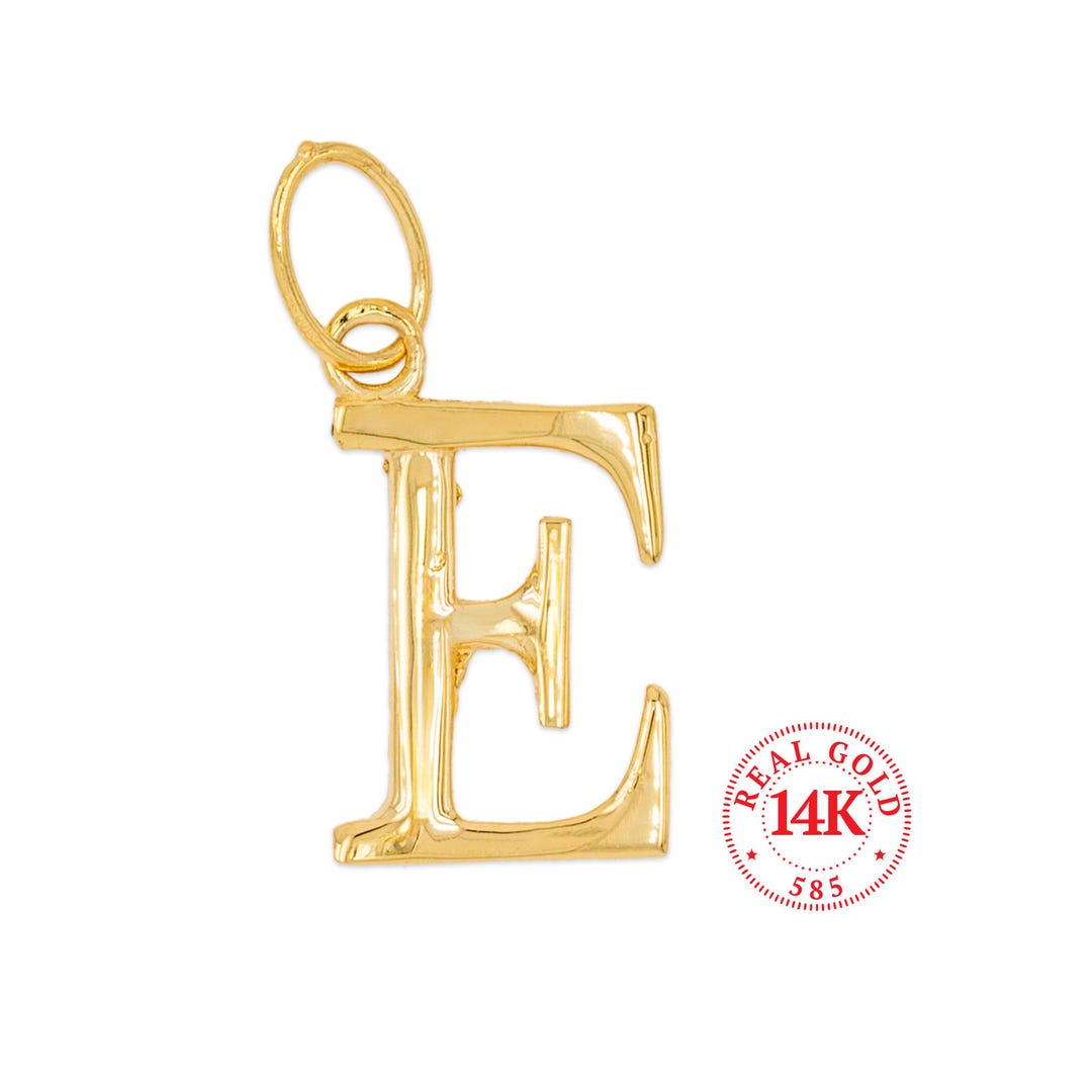 14K Solid Gold Block Initial Charm, Rare Letters Available, Tarnish ...