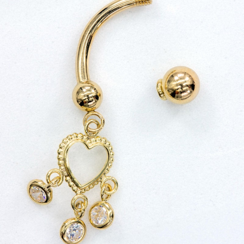 14k Gold Navel Ring - Etsy