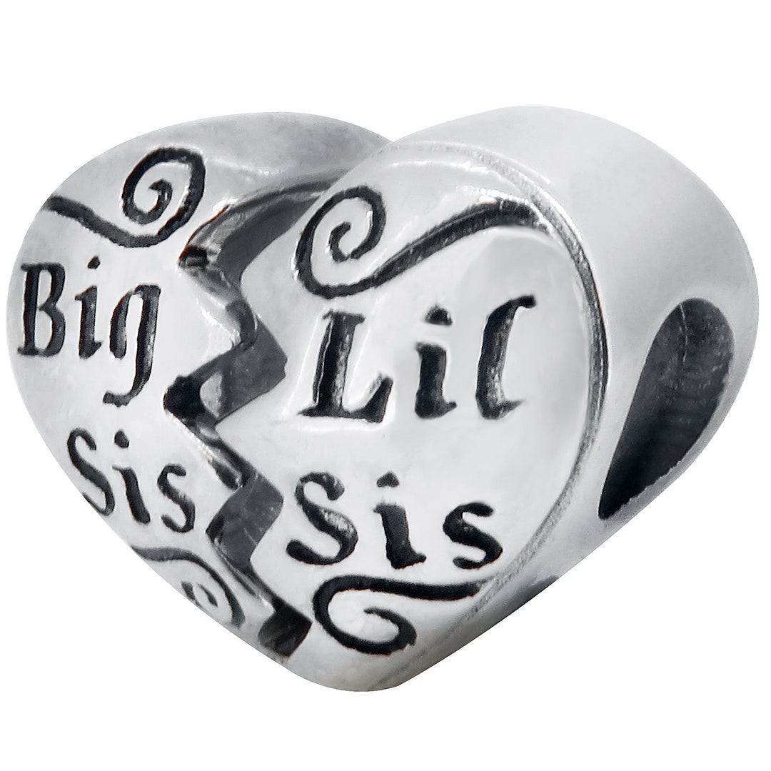 Big Sis Lil Sis Breakapart Charm Bead, Real Sterling Silver, Pandora ...