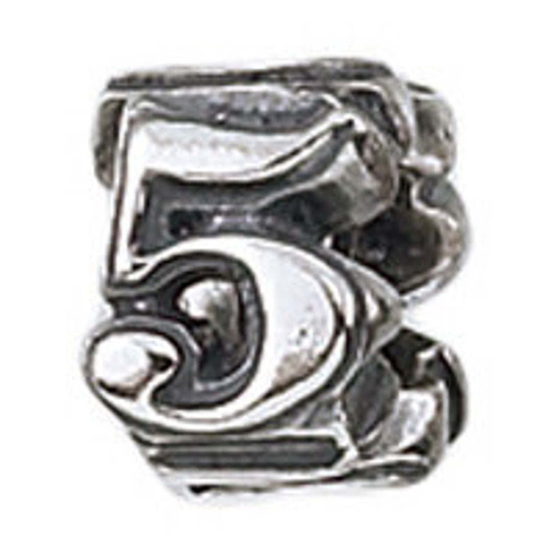 Number Number 5 Charm Bead, Real Sterling Silver, Fits Pandora ...