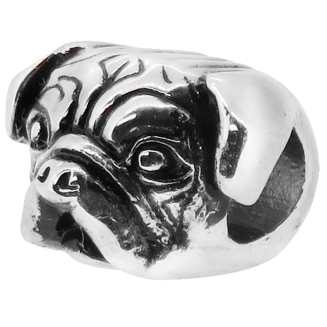Pug Charm Bead, Real Sterling Silver, Zable, Chamilia, European Beads ...