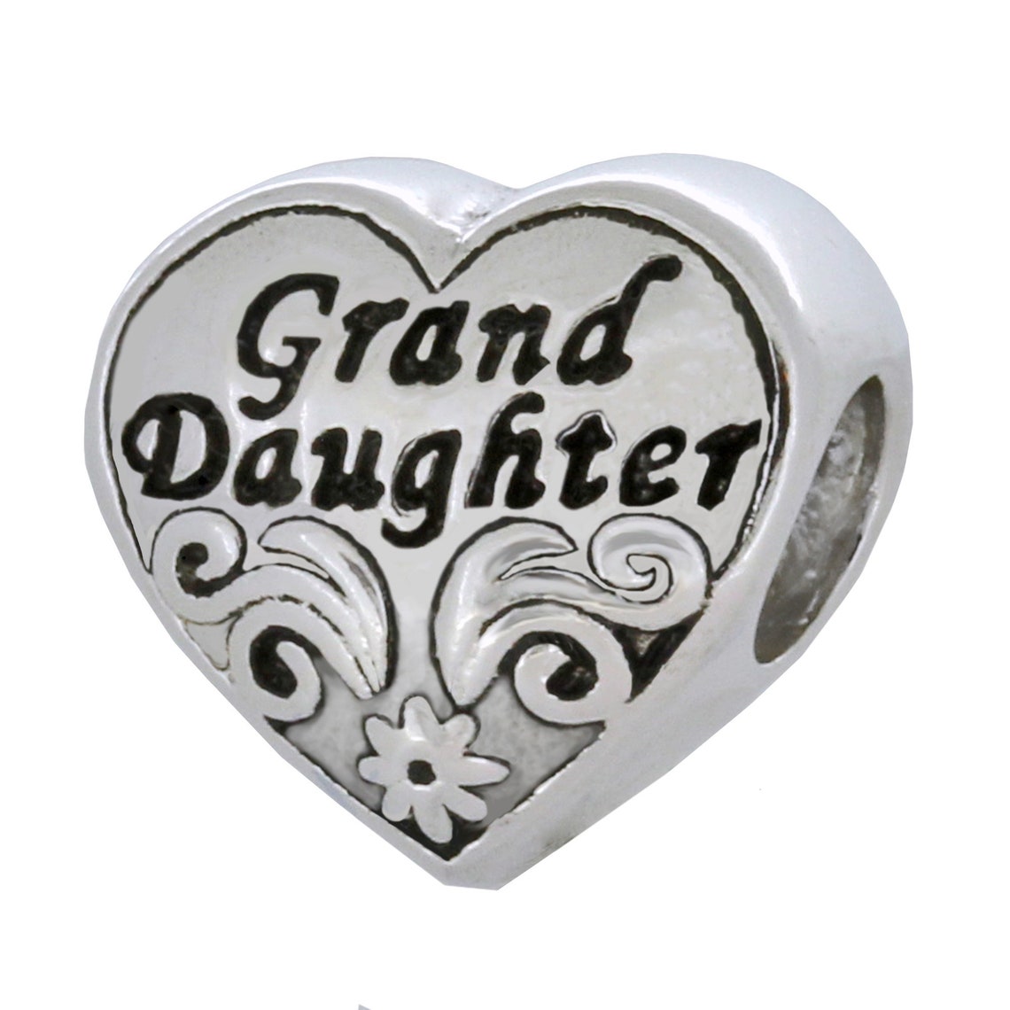 Granddaughter Heart Charm Bead, Real Sterling Silver, Pandora, Zable ...