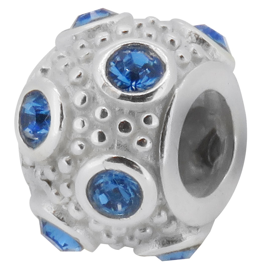 September Crystal Ball Charm Bead, Real Sterling Silver, Pandora, Zable ...