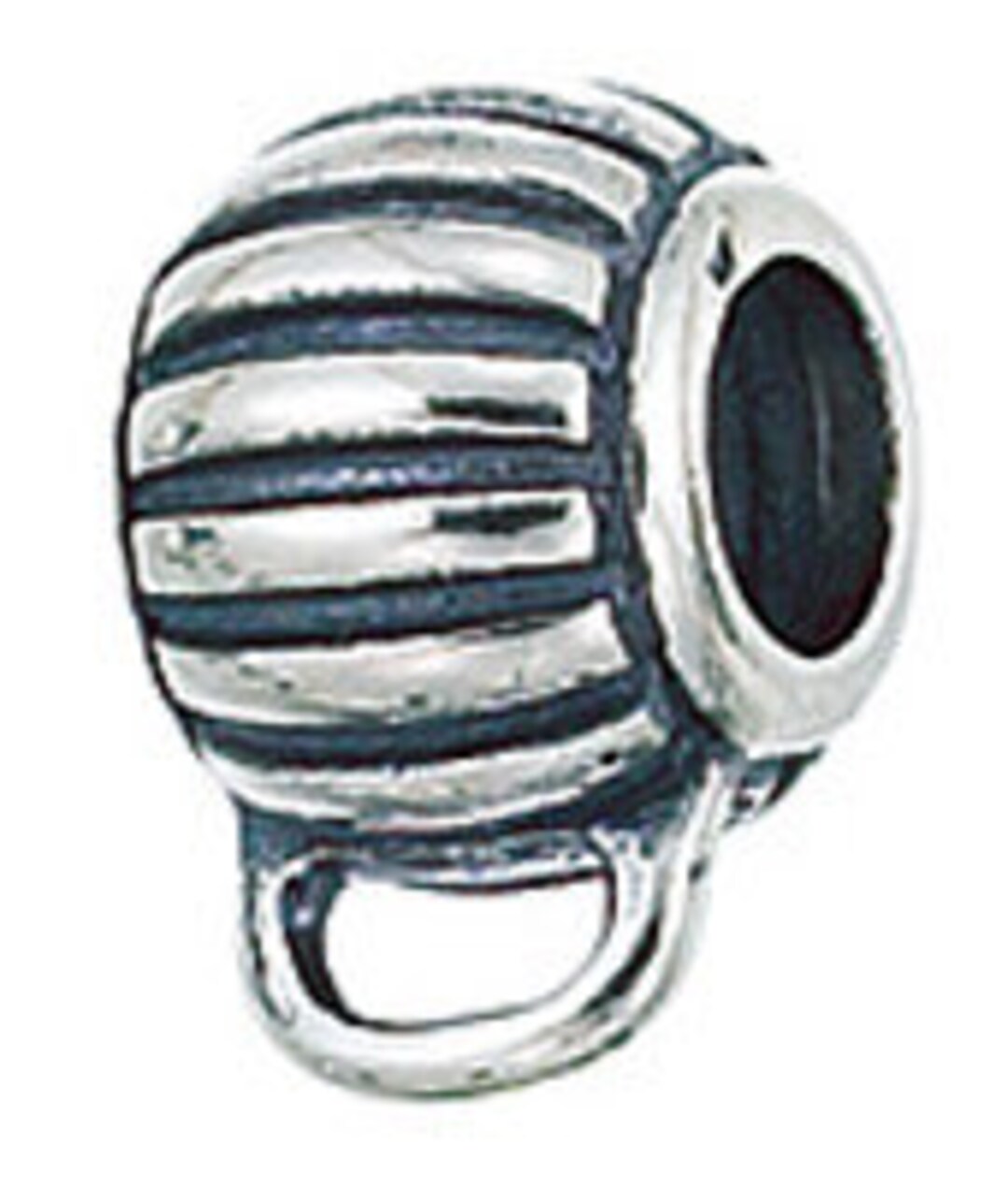 Fluted Carrier Charm Bead Bead, Real Sterling Silver, Pandora, Zable ...