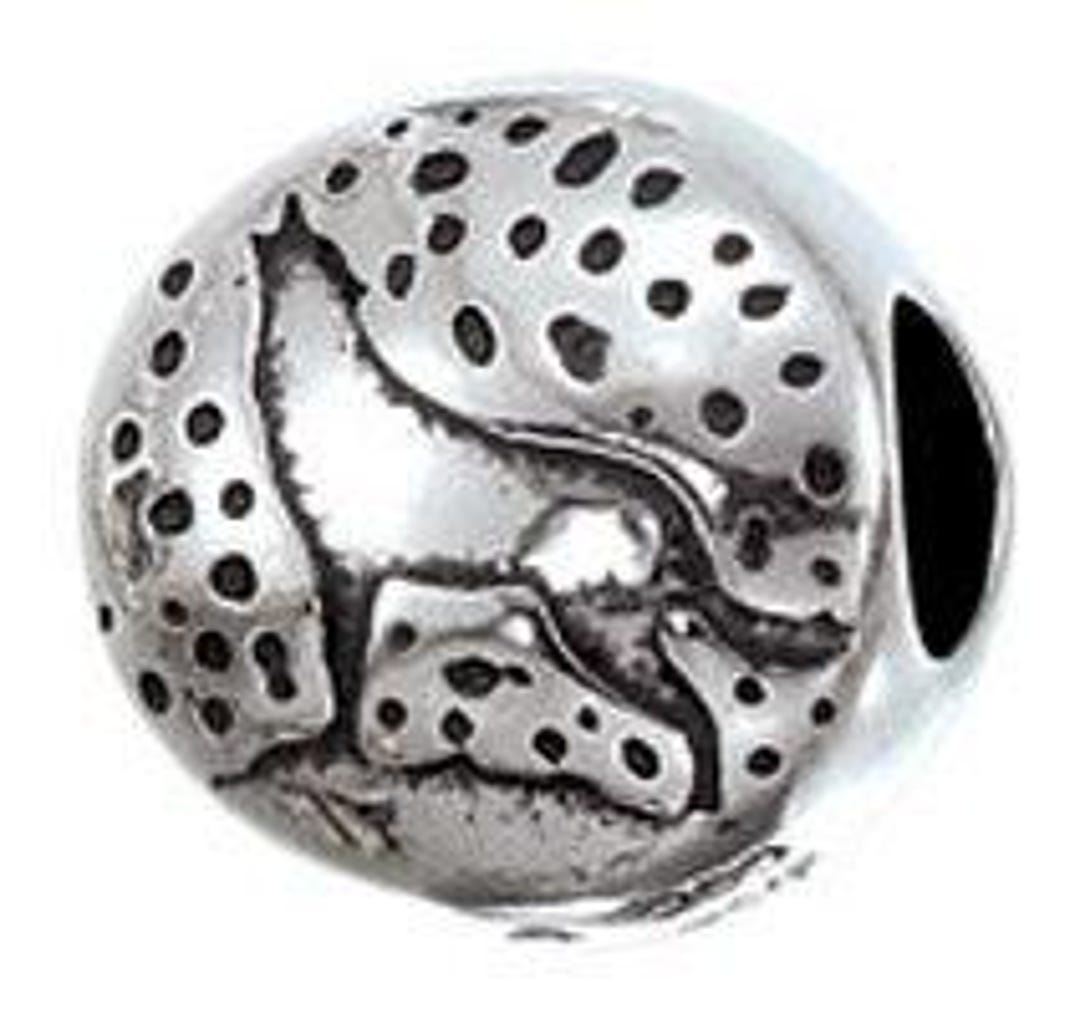 Wolf Howling at Moon Charm Bead, Real Sterling Silver, Zable, Chamilia ...
