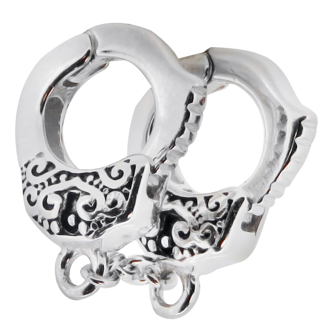 Police Handcuff Bead, Real Sterling Silver, Pandora, Zable, Chamilia ...